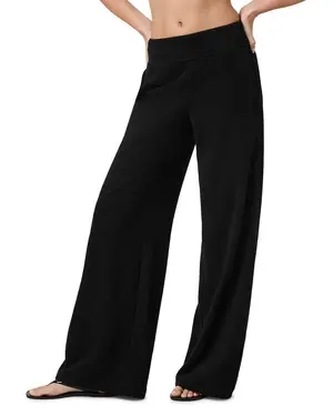 Vuori Sedona Cotton Blend Wide Leg Sweatpants - Black