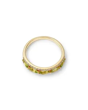 Bloomingdale'S Gemstone & Diamond Band In 14k Yellow Gold - Peridot