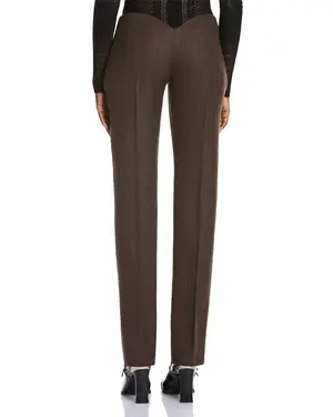 Alexander McQueen Wool Pinstripe Straight Leg Pants