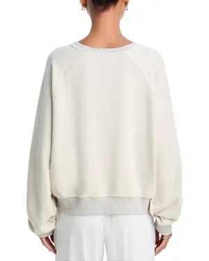 Aqua Reverse Fleece Cotton Sweatshirt - Light Heather Grey