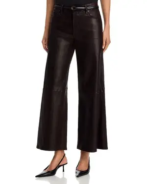 FRAME The Leather High Rise Swing Jeans - Truffle