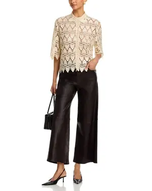 FRAME The Leather High Rise Swing Jeans