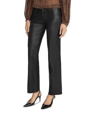 FRAME Leather Mid Rise Ankle Cigarette Jeans
