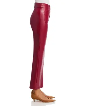 Cinq À Sept Dorothea Faux Leather High Rise Straight Leg Jeans