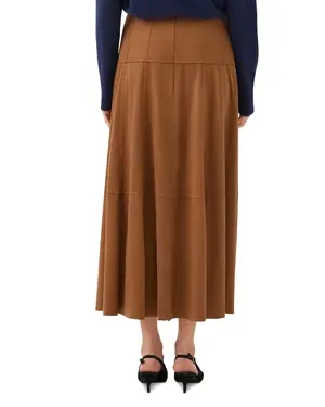 Karen Kane Tiered Faux Suede Midi Skirt