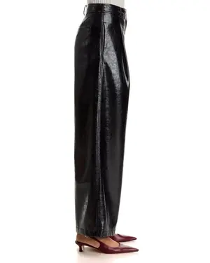 TOCCIN Airey Pleated Faux Leather Pants