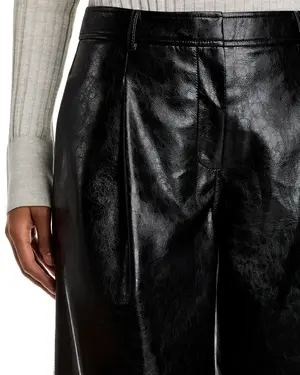 TOCCIN Airey Pleated Faux Leather Pants