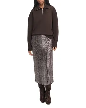 Rag & Bone The Everyday Terry Cotton Half Zip Sweatshirt