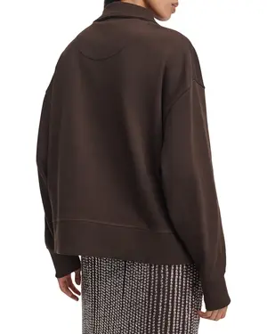 Rag & Bone The Everyday Terry Cotton Half Zip Sweatshirt