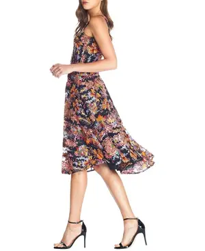 Dress The Population Elisa Floral Sequin V-neck Midi Dress