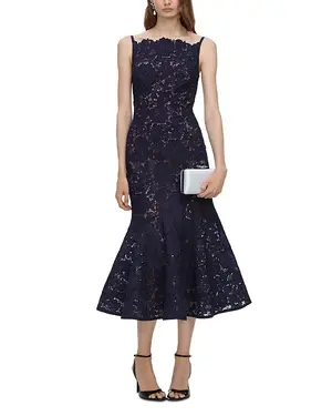 SELF-PORTRAIT Spiral Lace Midi Dress