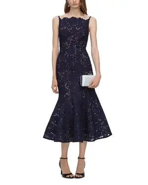 SELF-PORTRAIT Spiral Lace Midi Dress