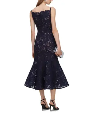 SELF-PORTRAIT Spiral Lace Midi Dress