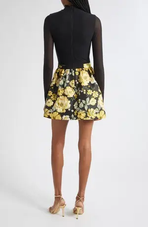 Alice + Olivia Chara Mock Neck Long Sleeve Minidress