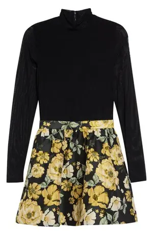 Alice + Olivia Chara Mock Neck Long Sleeve Minidress