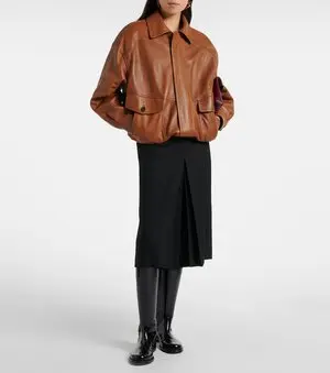 Saint Laurent Julia Leather Knee-high Boots