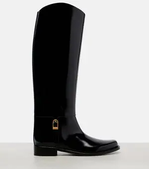 Saint Laurent Julia Leather Knee-high Boots