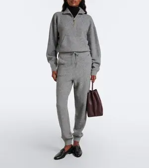 Victoria Beckham Wool And Cashmere Blend Sweatpants - Grey