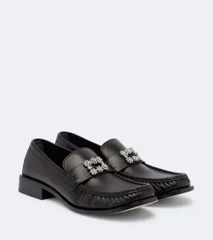 ROGER VIVIER Embellished Leather Loafers