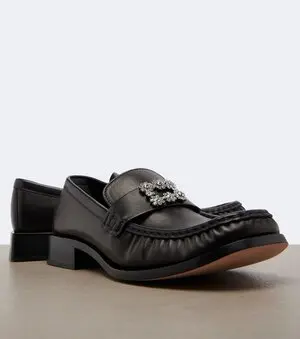 ROGER VIVIER Embellished Leather Loafers
