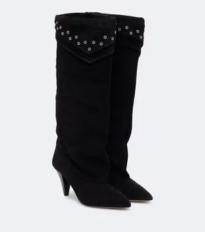 Isabel Marant Étoile Embellished Suede Knee-high Boots