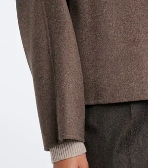 Max Mara Virgin Wool Scarf-detail Jacket - Brown
