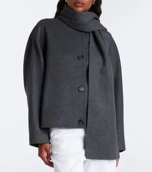 Max Mara Scarf-detail Virgin Wool Jacket