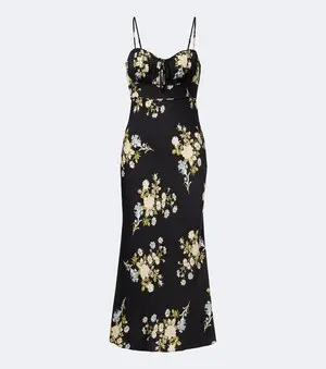 Veronica Beard Kieren Floral Silk-blend Georgette Midi Dress