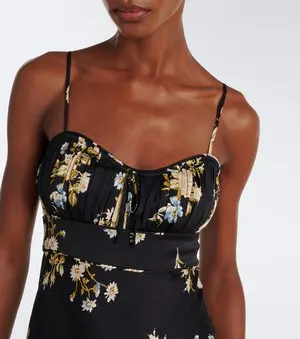 Veronica Beard Kieren Floral Silk-blend Georgette Midi Dress