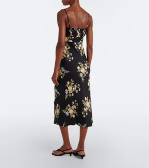 Veronica Beard Kieren Floral Silk-blend Georgette Midi Dress