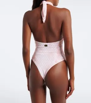 Balmain Halterneck Printed One Piece