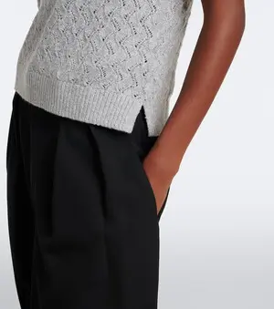 Varley Hazen Pointelle Cotton-blend Sweater Vest