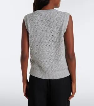 Varley Hazen Pointelle Cotton-blend Sweater Vest