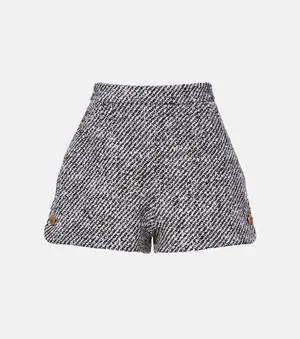 Versace Wool-blend Bouclé Shorts - Black