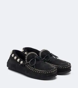Isabel Marant Étoile Fitza Shearling-lined Suede Loafers - Black