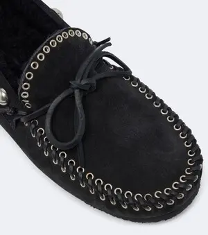 Isabel Marant Étoile Fitza Shearling-lined Suede Loafers - Black