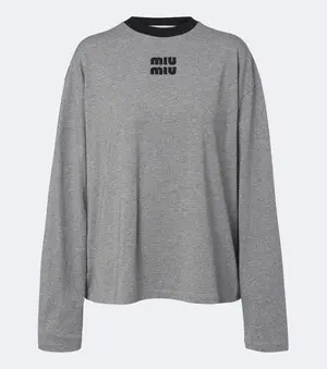 Miu Miu Oversized Cotton Jersey T-shirt