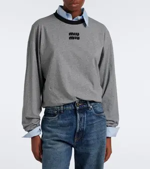 Miu Miu Oversized Cotton Jersey T-shirt