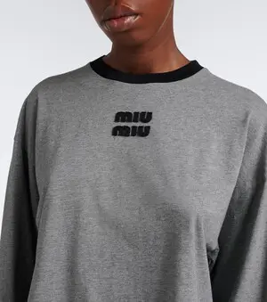 Miu Miu Oversized Cotton Jersey T-shirt