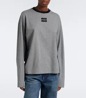 Miu Miu Oversized Cotton Jersey T-shirt