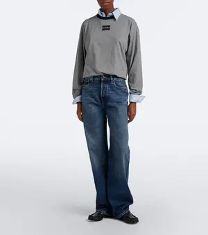 Miu Miu Oversized Cotton Jersey T-shirt