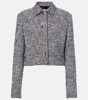 Versace Wool-blend Bouclé Jacket - Black