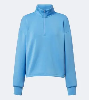 Varley Sian Cropped Jersey Sweatshirt - Blue