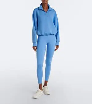 Varley Sian Cropped Jersey Sweatshirt - Blue