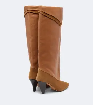 Isabel Marant Étoile Lezra Suede And Leather Knee-high Boots - Brown