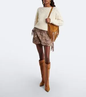 Isabel Marant Étoile Lezra Suede And Leather Knee-high Boots - Brown