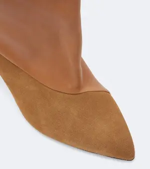 Isabel Marant Étoile Lezra Suede And Leather Knee-high Boots - Brown