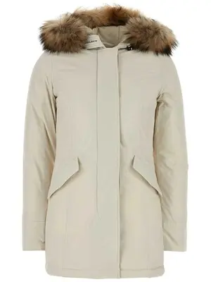 Woolrich Arctic Parka With Fur Trim - White
