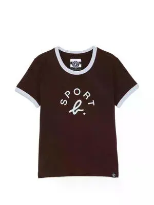 AGNES B. Logo Print T-shirt - Brown