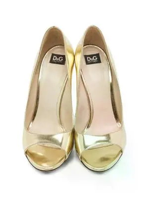 Dolce & Gabbana Metallic Open-toe Pumps